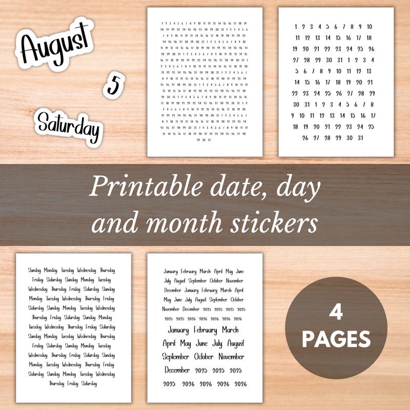 Weekday Planner Labels - Etsy