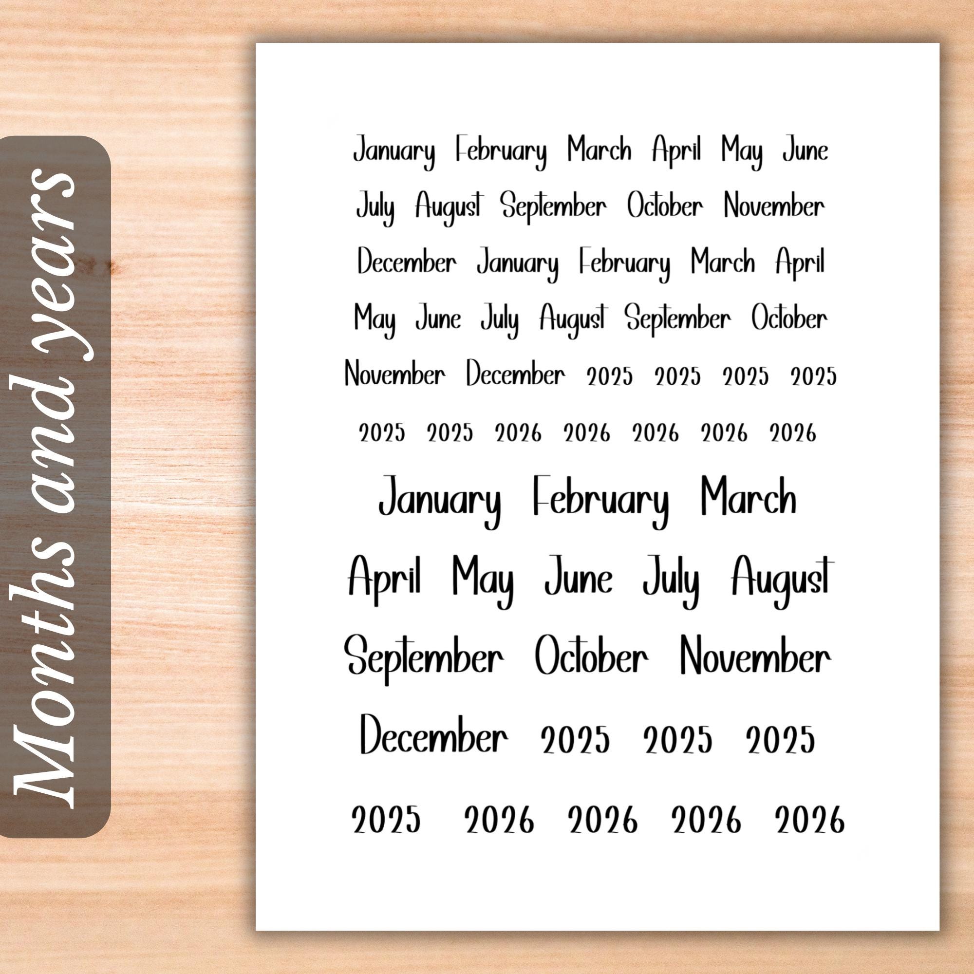 Printable Date Covers, Black Date/weekday/month Stickers for Dating ...