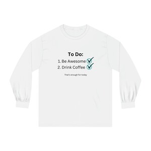 To Do List Long Sleeve T-shirt - Etsy