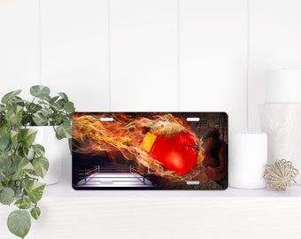 Football in Flames, Car License Plate Sublimation Design, Digital ...