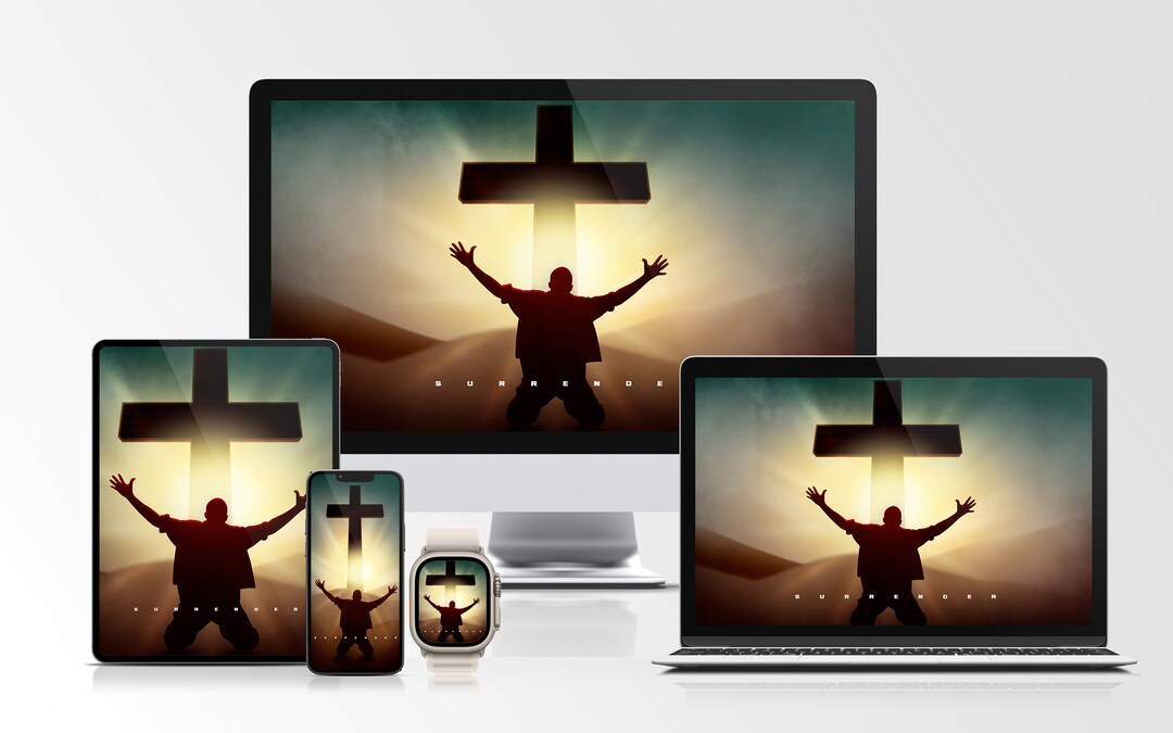 Surrender to Him Wallpaper Bundle, Desktop/laptop Wallpaper, Smartphone ...