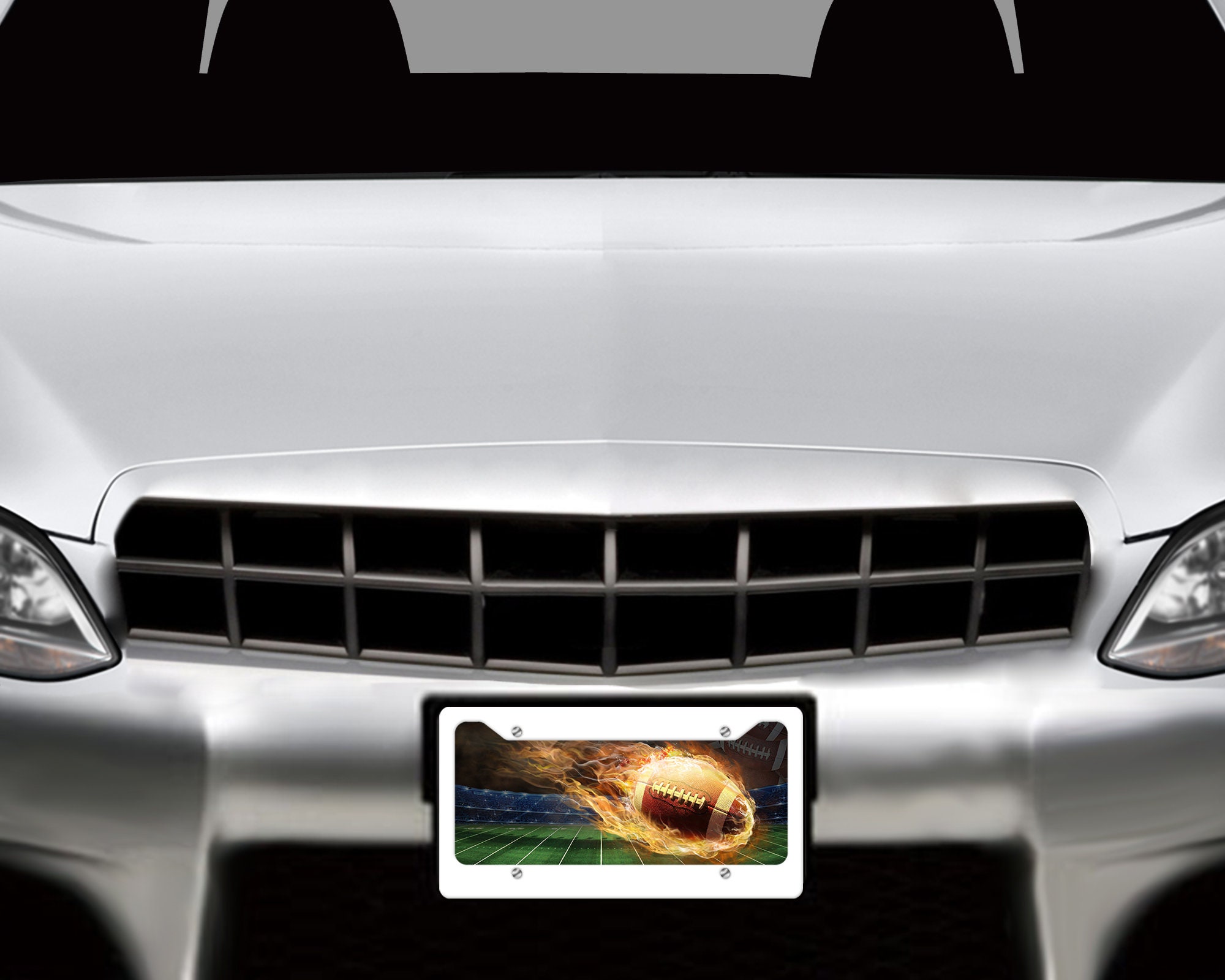 Football in Flames, Car License Plate Sublimation Design, Digital ...