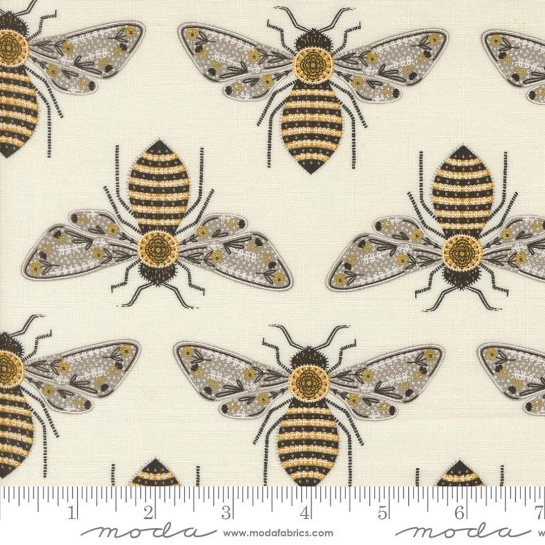 Bumblebee in Metallic Porcelain - Bee Garden by Gingiber for Moda Fabrics - Etsy