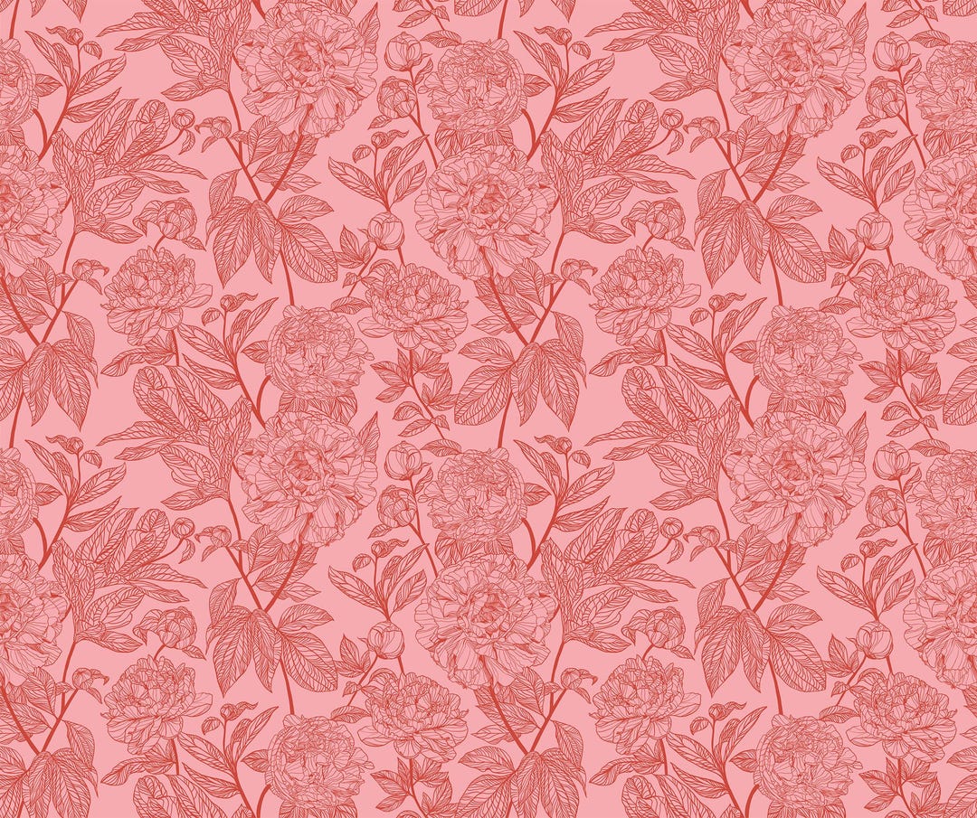 Peony in Rouge - Indelible by Anna Maria for Anna Maria Textiles- Sold in 1/2 Yard Increments - Etsy