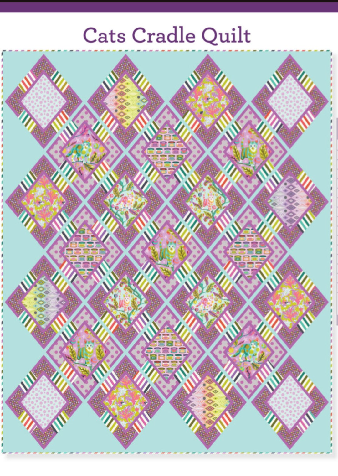 Cats Cradle Quilt Kit - Featuring Tabby Road Deja Vu by Tula Pink - Etsy