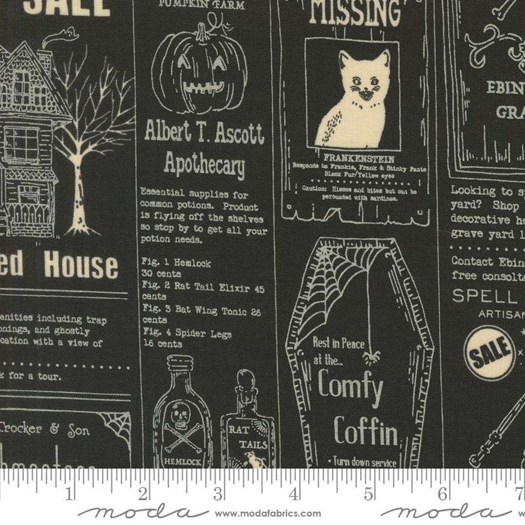 Vintage Newspaper in Midnight - Home Sweet Haunt by Stacy Iest Hsu for ...