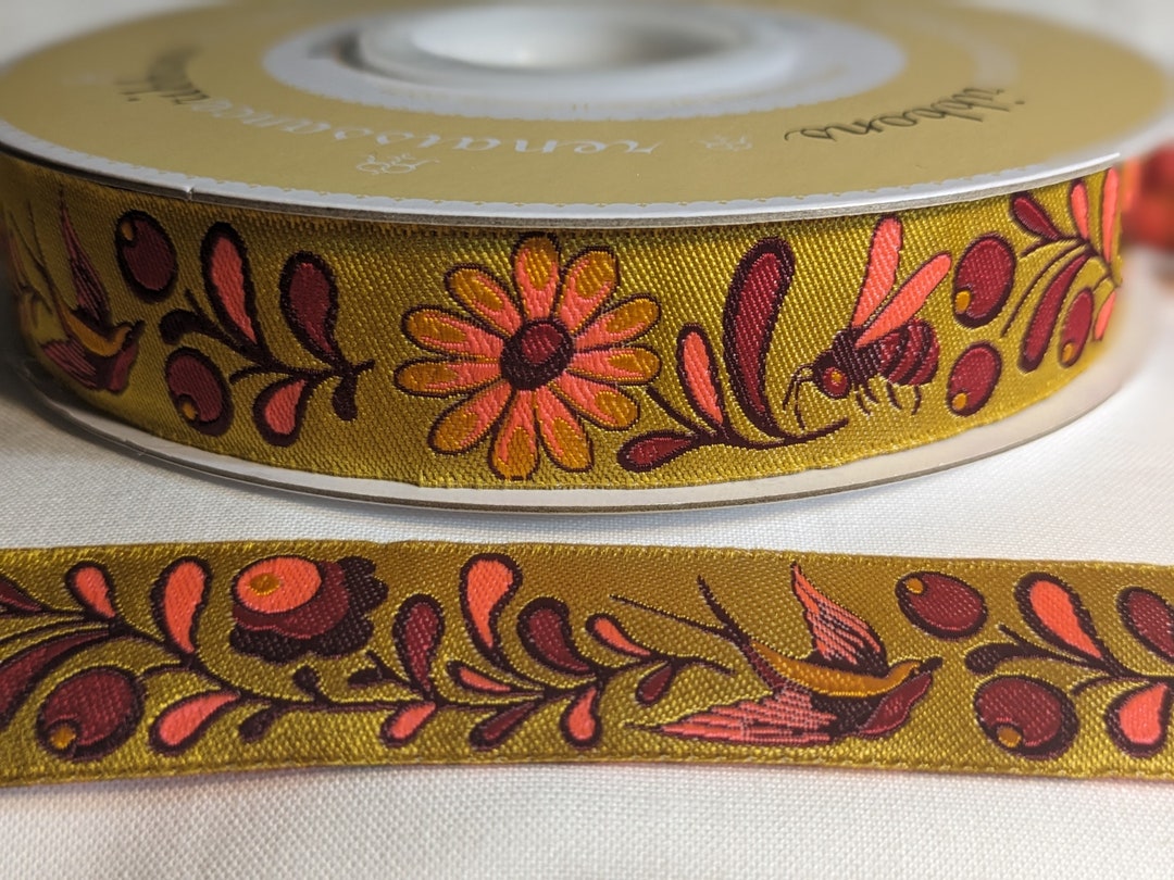 Tula Pink Birds & Bees Ribbon - Original - 7/8in X 18 Inches - Sold in ...