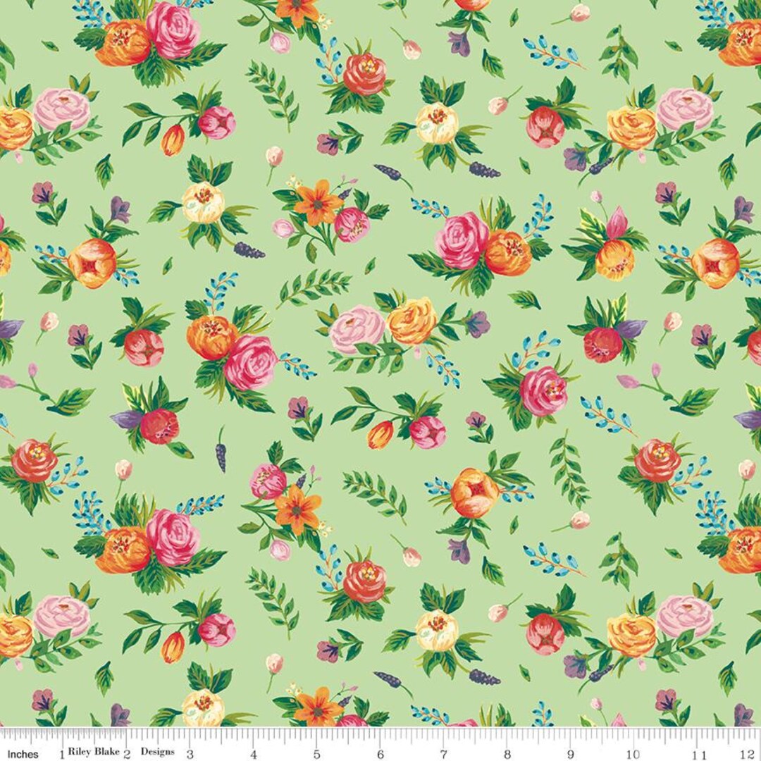 Flowers in Sweet Pea - Hester & Cook for Riley Blake Designs - Etsy