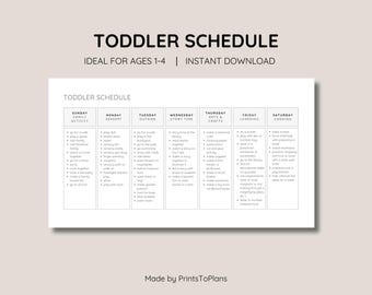 Toddler Daily Schedule, Printable Toddler Activity List, Stay at Home ...