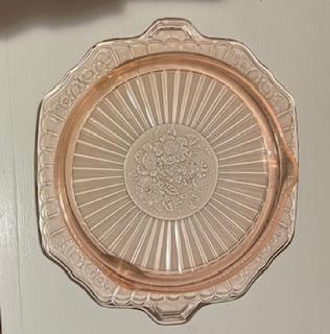 Anchor Hocking Mayfair Pattern open Rose Pink Depression Glass Footed ...