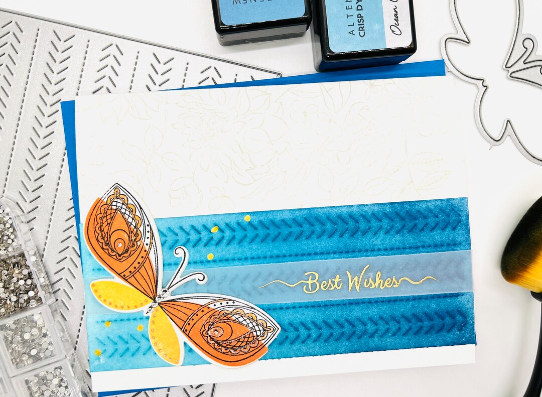 Handmade Best Wishes Note Card in Vibrant Colors With Yellow, Pink ...