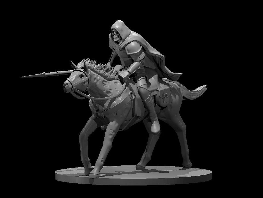 Undead Knight Skeleton Zombie Horse Undead Mount Tabletop RPG Mz4250 3D ...