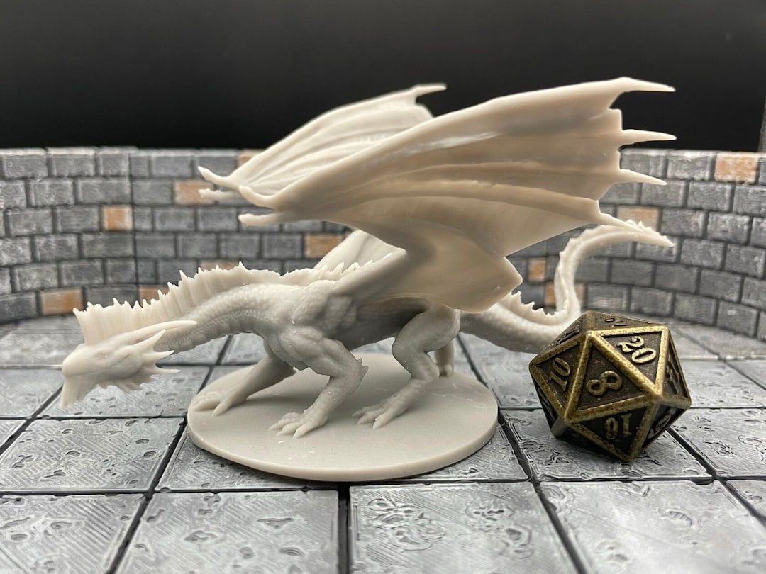 Metallic Young Silver Dragon | Tabletop RPG | Mz4250 | 3D Printed ...