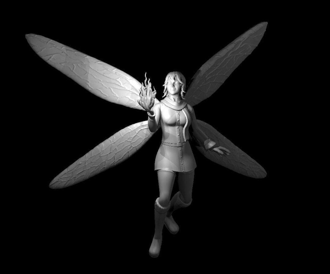 Fairy Female Sorceress Fey Fire Fairy Tabletop RPG Mz4250 3D Printed ...