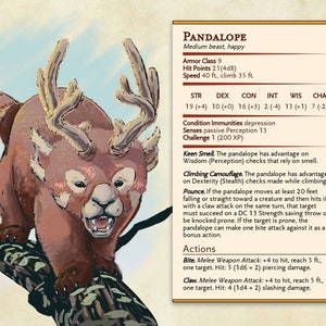 Pandas Red Panda Pandalope Forest Beast Tabletop RPG Mz4250 3D Printed ...