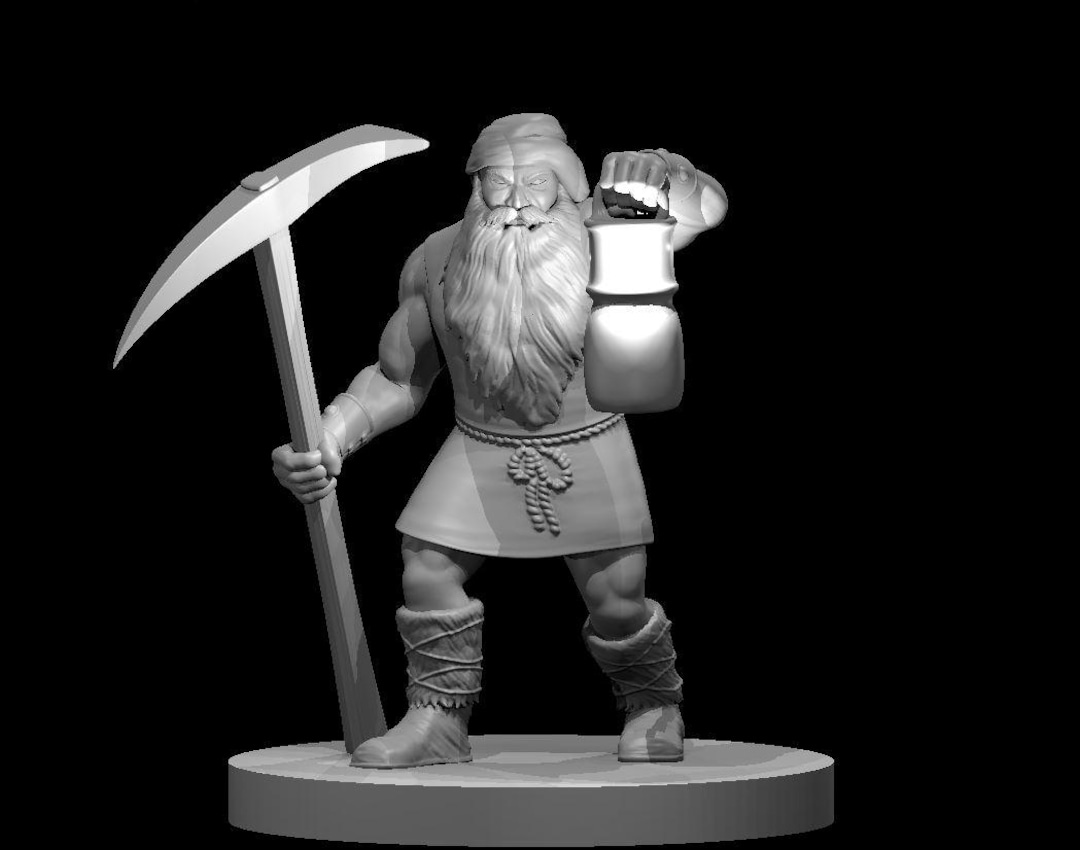 Dwarf Miner Miniature | Medium Dnd NPC by Mz4250 | Tabletop Fantasy ...
