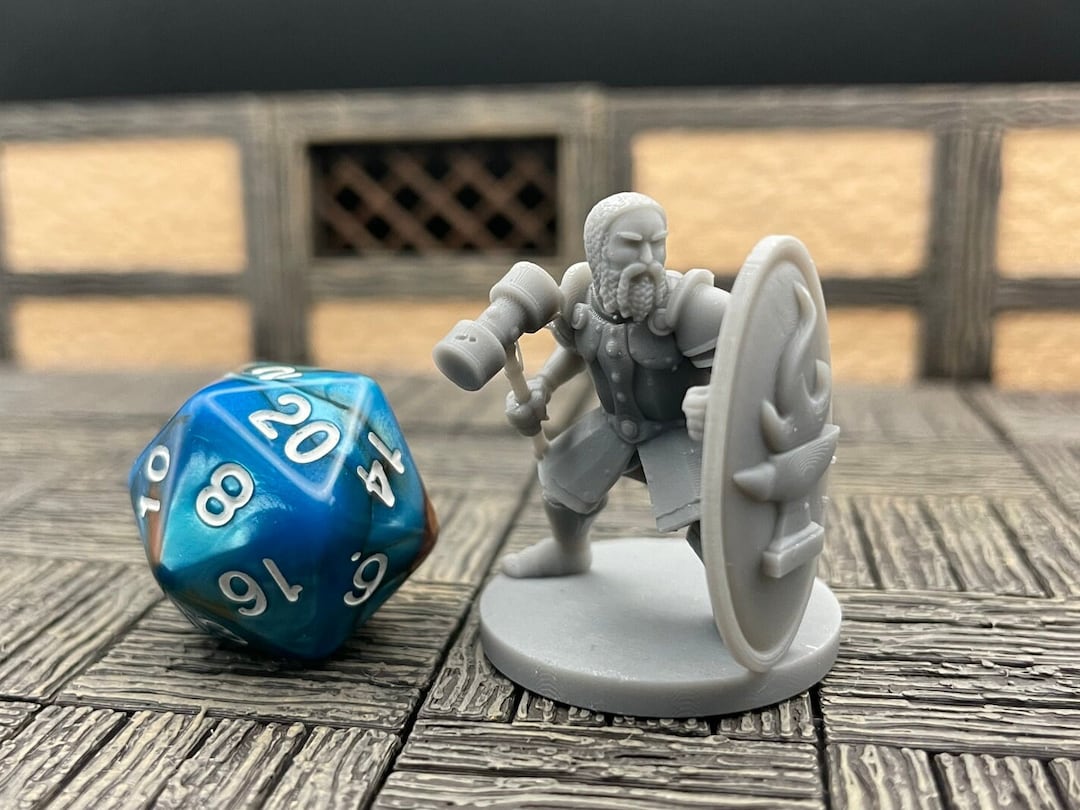 Dwarf Male Fighters With Hammers and Shields | Tabletop RPG | Mz4250 | 3D Printed Miniatures ...