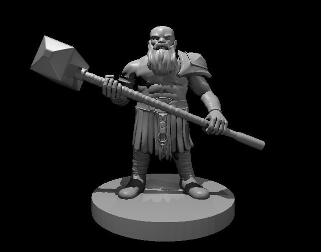 Dwarf Male Barbarians Tabletop RPG Mz4250 3D Printed Miniatures 28mm ...