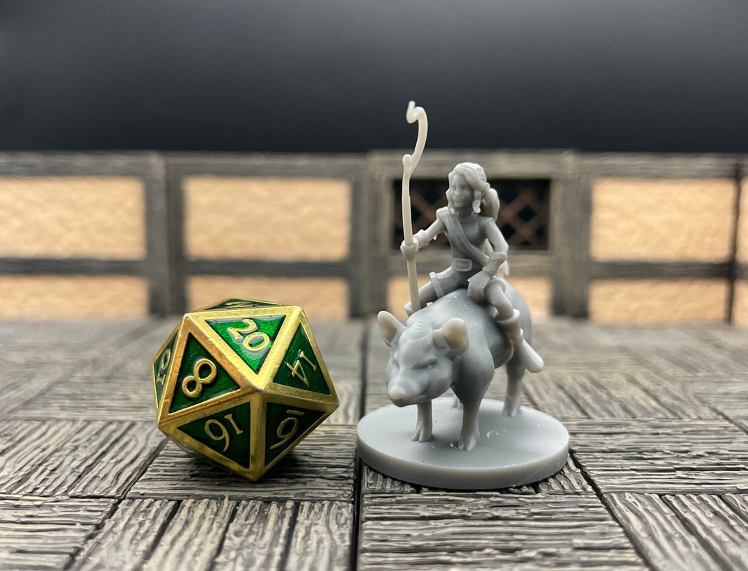 Halfling Druid Female With Mounts Pig Mount Wolf Mount Tabletop RPG ...