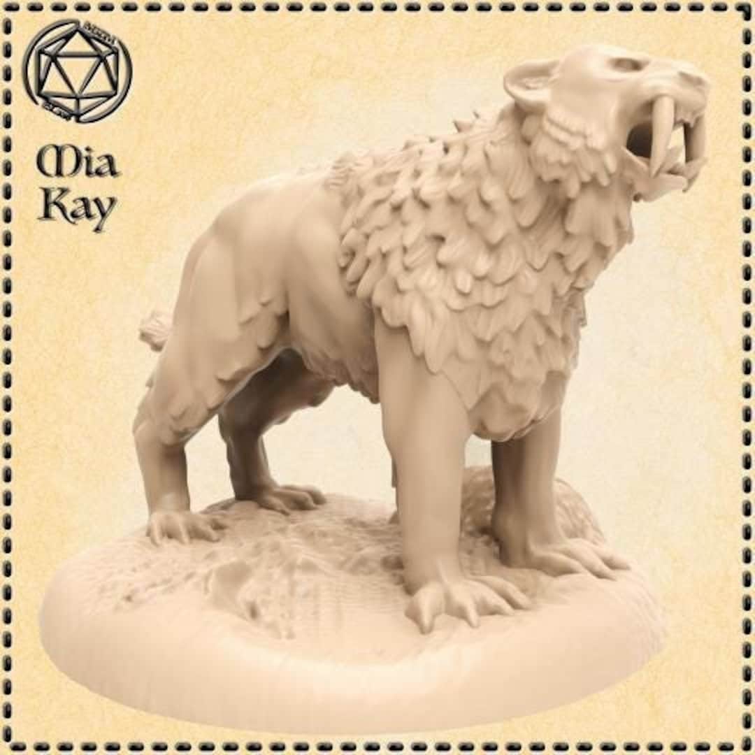Saber-tooth Tiger Tabletop RPG M3DM Mia Kay Frostbite Valley 3D Printed ...