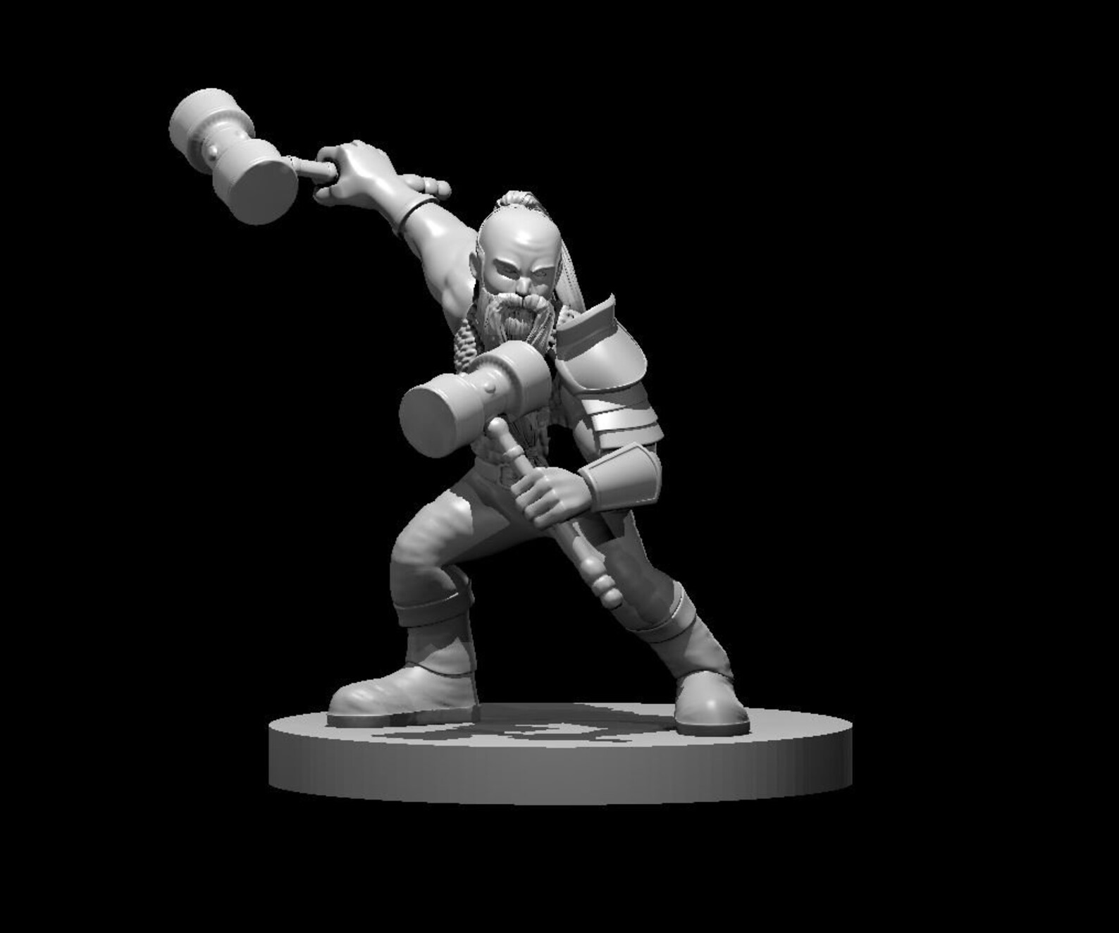 Dwarf Male Fighters With Ponytail Tabletop RPG Mz4250 3D - Etsy
