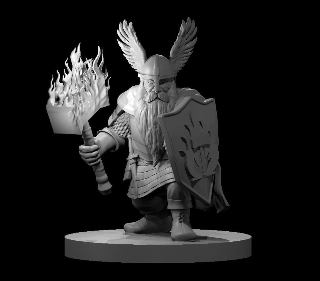 Dwarven Male Paladins Dwarf Fighter Flaming Hammer Boar Mount Tabletop ...