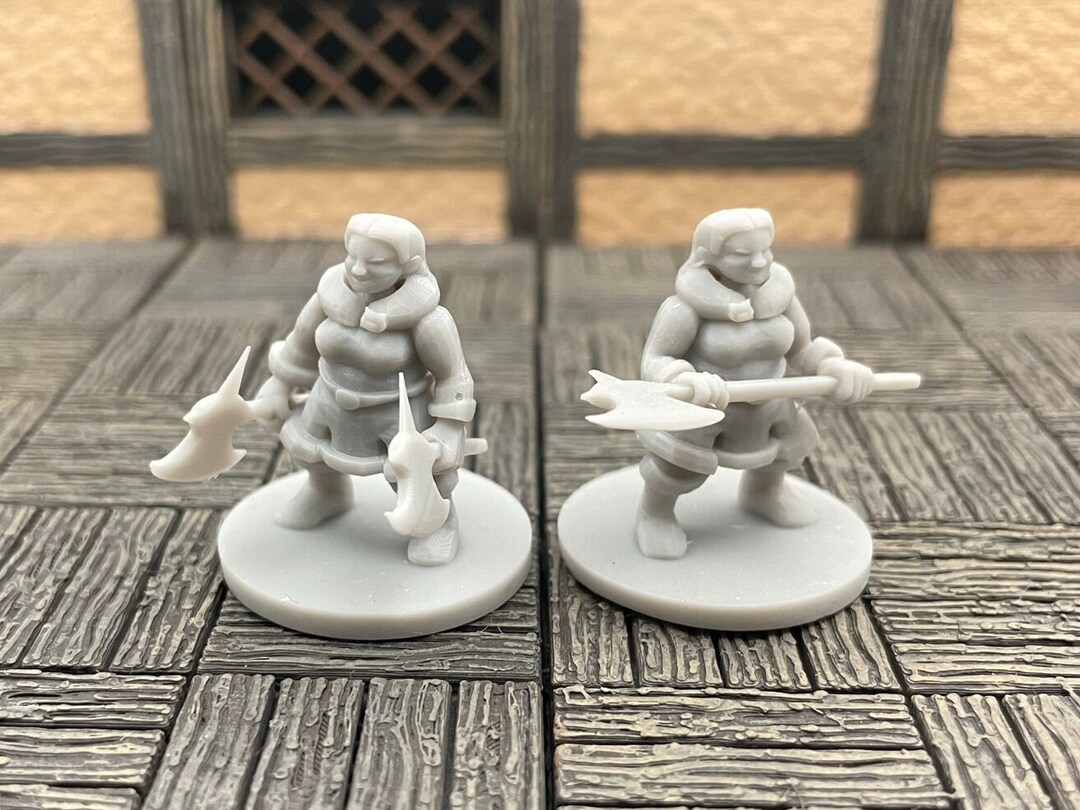 Dwarf Female Barbarians Tabletop RPG Mz4250 3D Printed Miniatures 28mm ...