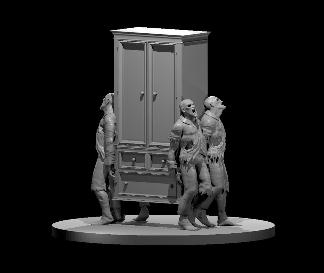 Zombies Carrying an Armoire | Undead | Tabletop RPG | Mz4250 | 3D ...