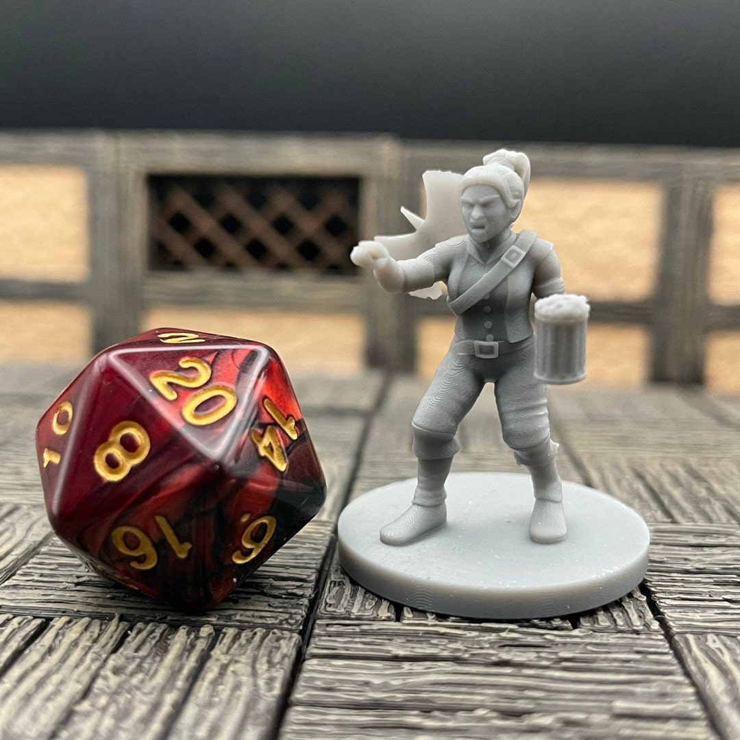Dwarf Female Fighter Drunk and Angry Tabletop RPG Mz4250 3D Printed ...