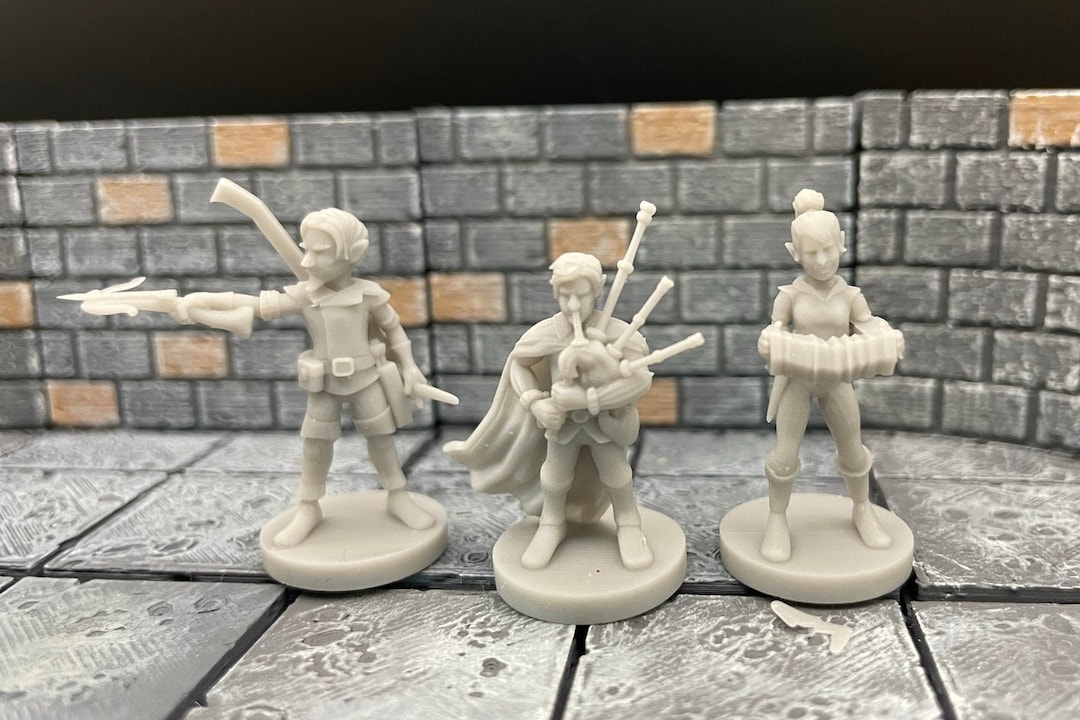 Gnome Bards Tabletop RPG Mz4250 3D Printed Miniatures 28mm Scale - Etsy