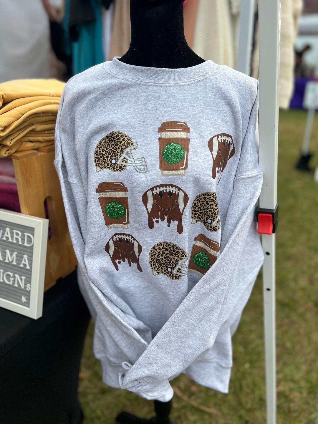 Leopard Coffee Football Fall Womens Sweater - Etsy