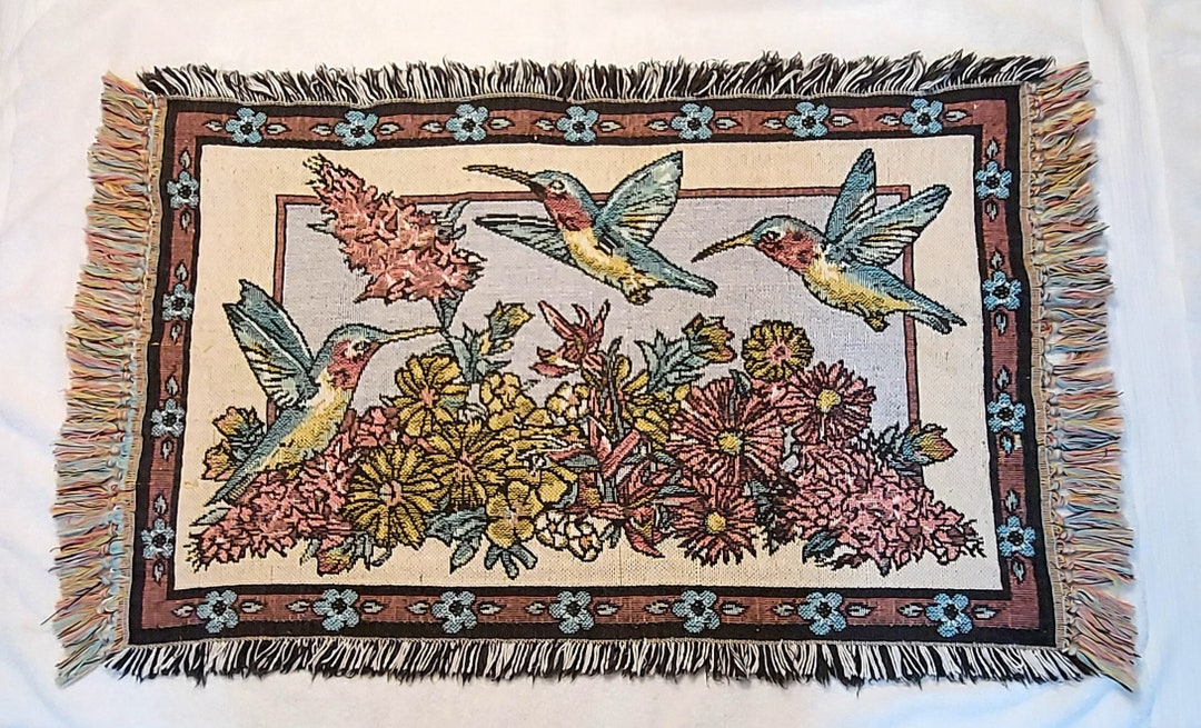 Vintage Rare Find Hummingbird Tapestry - Etsy