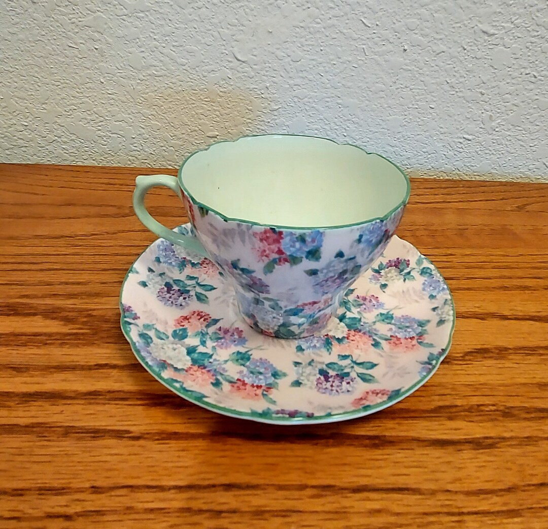Shelley Bone China England Rock Garden Chintz Cup & Saucer Set Rare ...
