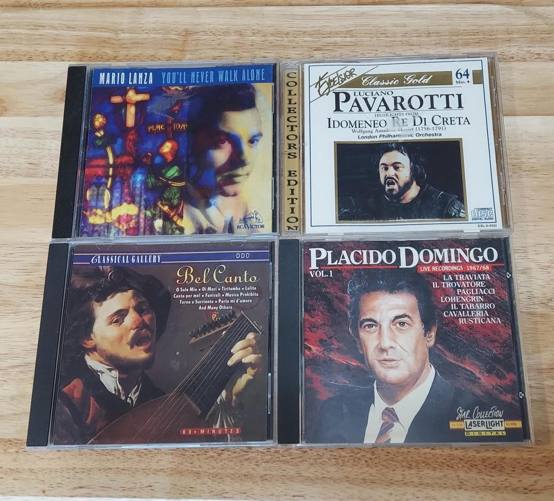 Opera Singer Cds, Mario Lanza, Pavarotti, Domingo, Bel Canto, Set of 4 ...