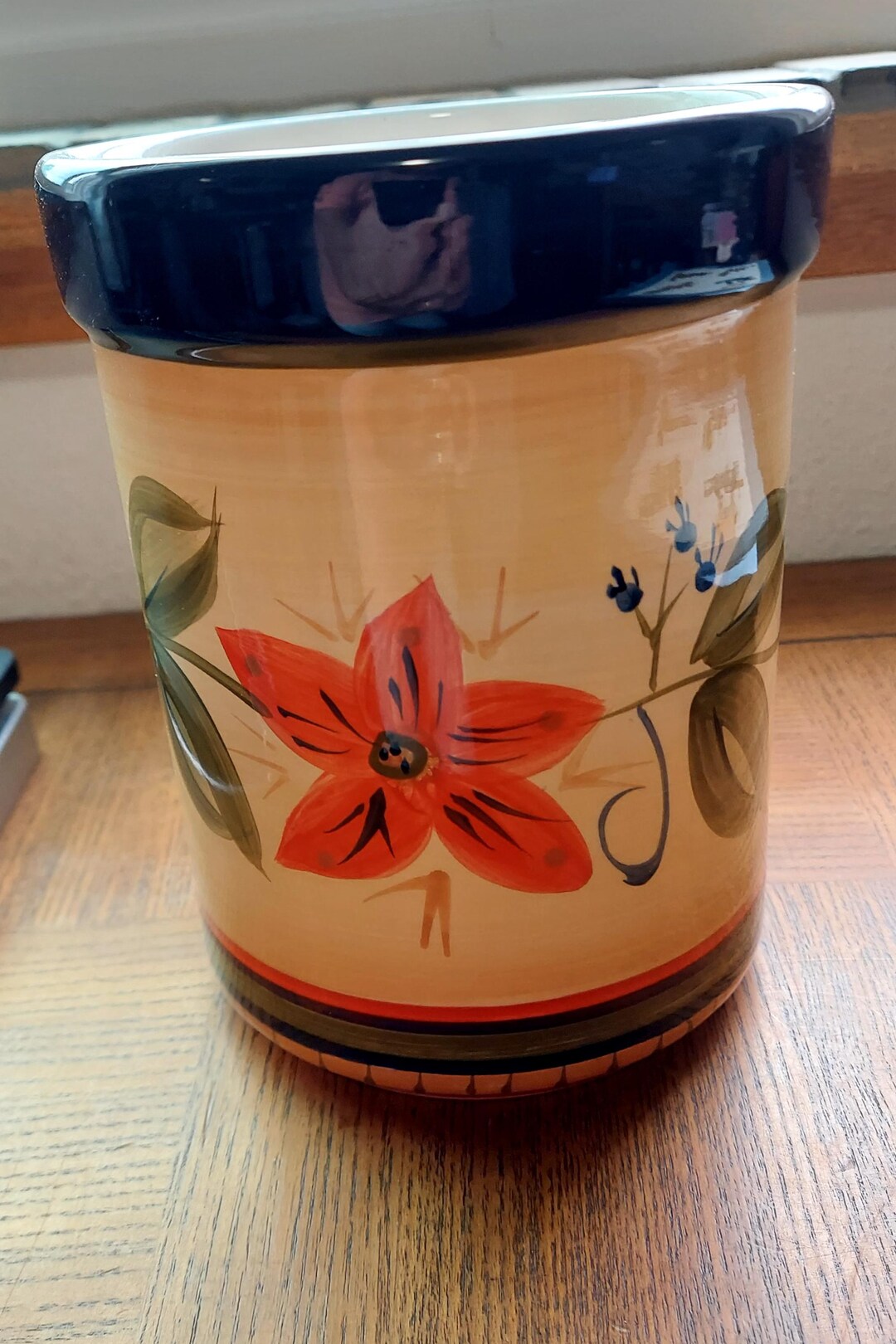 Vintage Ceramic Kitchen Storage Container: Country Floral Design - Etsy