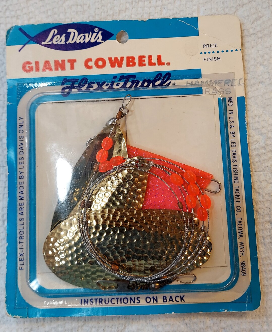 Rare Find Brand New Vintage Les Davis Giant Cowbell Hammered Brass Flex ...