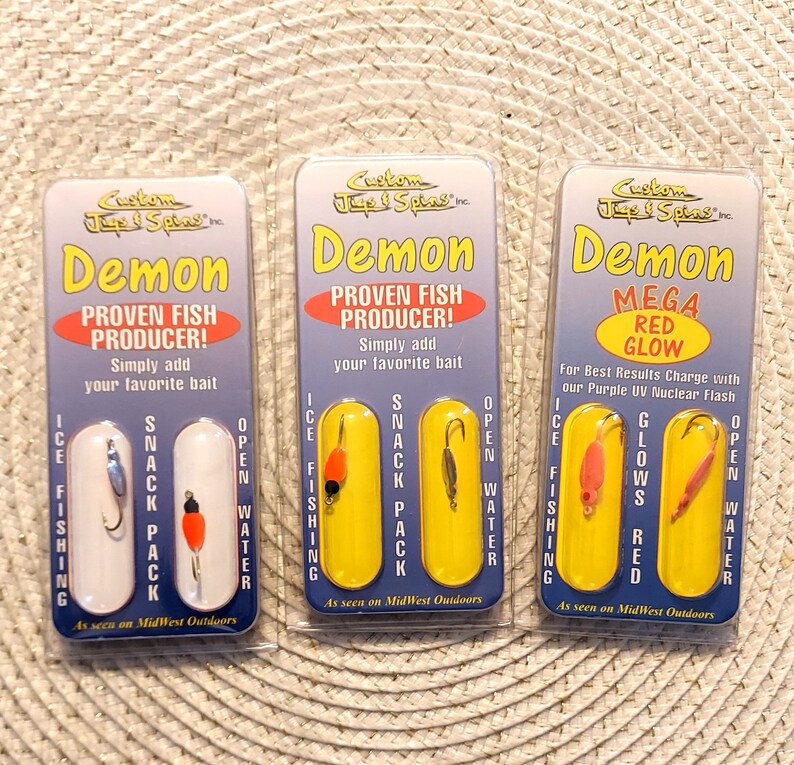 Rare Find Vintage Demon Ice Fishing Lures Set of 3 - Etsy