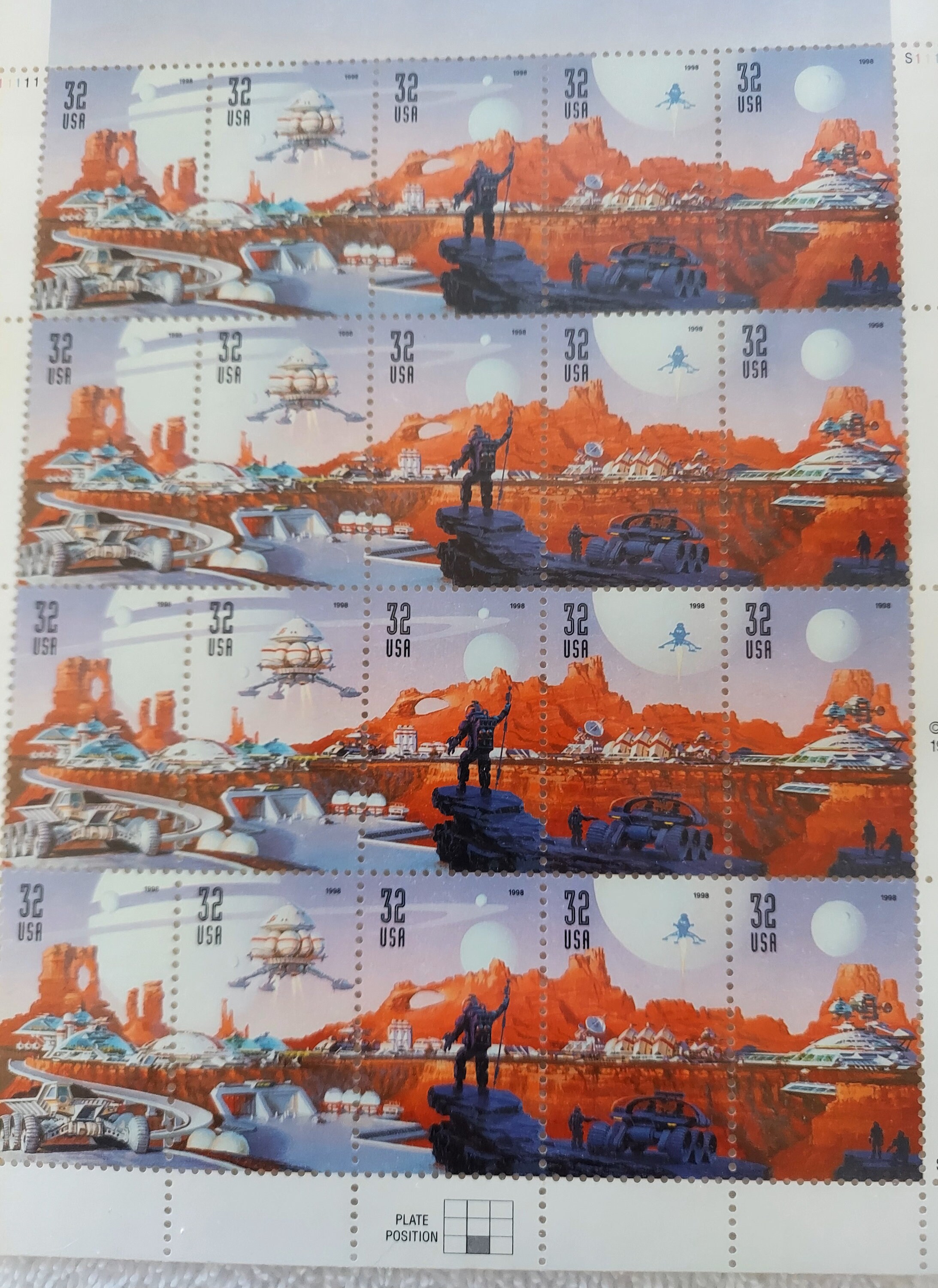 Space Discovery 1997 Stamps Sheet of 20 Mint Condition - Etsy