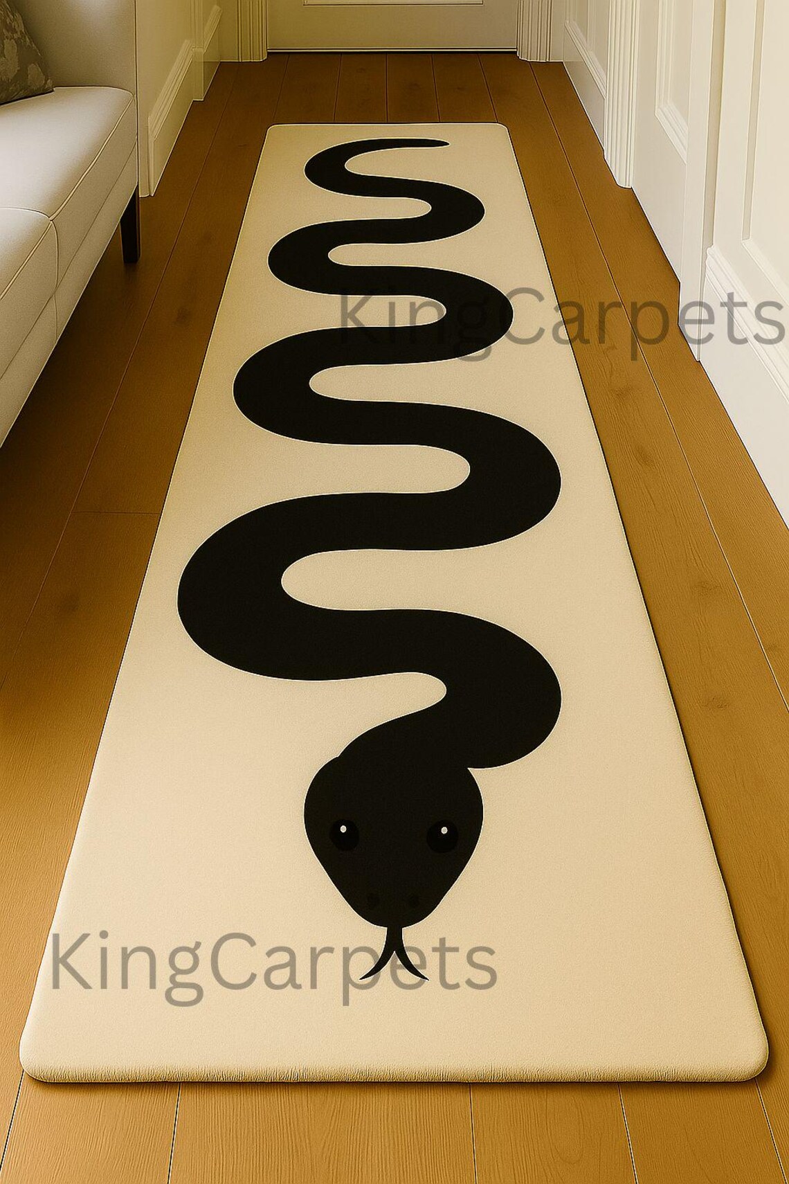 Black Snake Runner Rug | Modern Hallway Carpet - Etsy