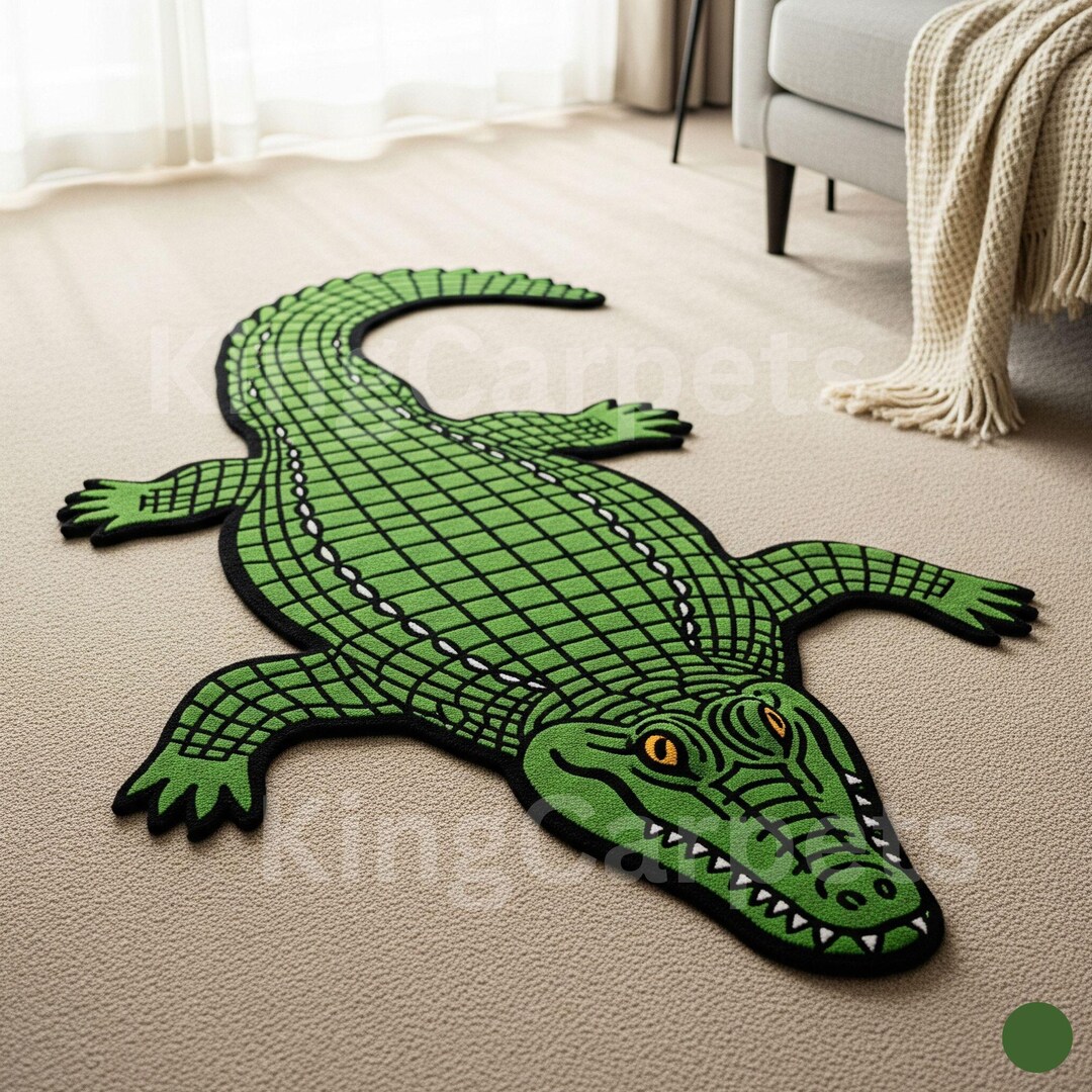 Handmade Crocodile Rug – Unique Home Accent, Fun Decorative Floor Rug ...