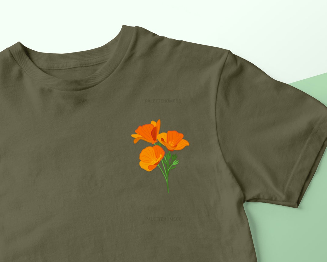 Poppy Shirt, California Poppy Shirt, Poppy Flower Shirt, Golden Poppy ...