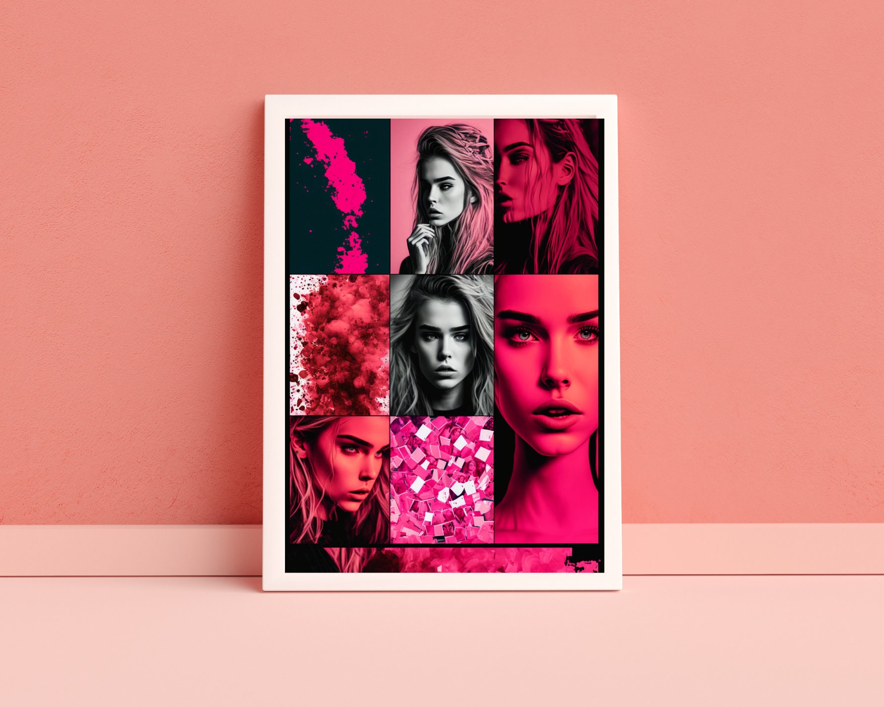 Art Prints Collage Wall Teen Girl Pink Art Print Teen Girl - Etsy