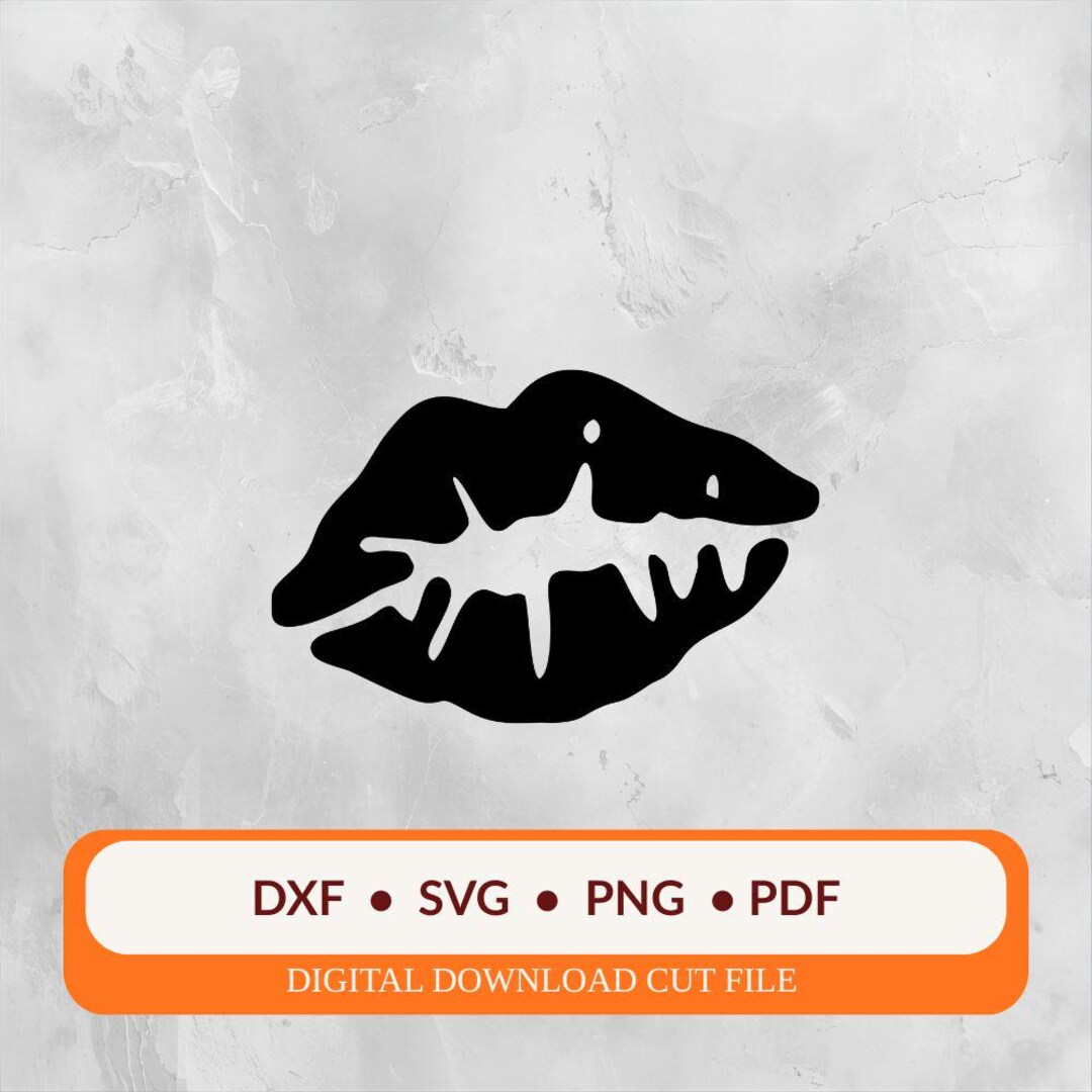 Lipstick Kiss SVG DXF: Romantic Style Vector Cut File (digital Download ...