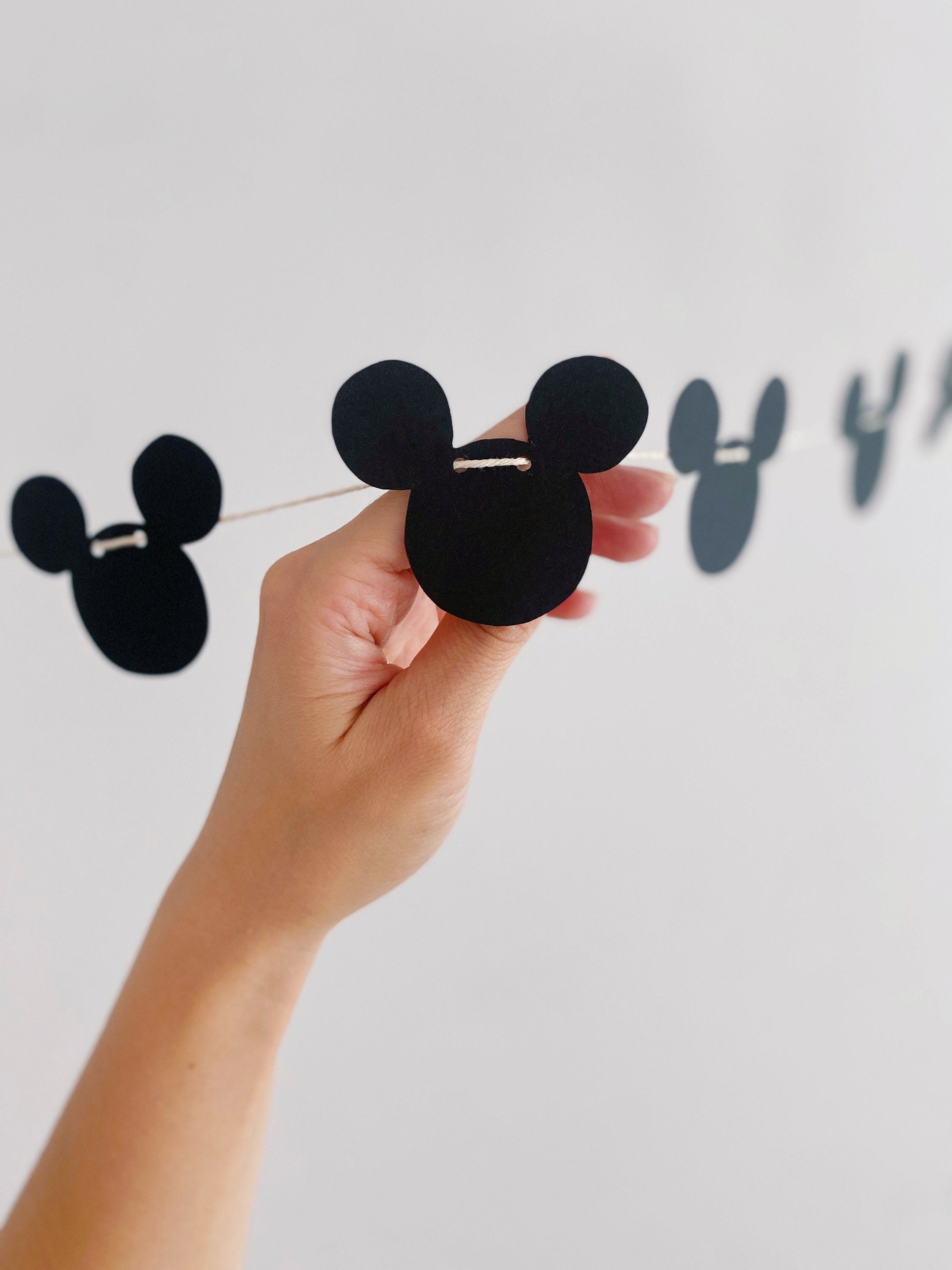 Mickey and Minnie Mouse Banner Mickey and Minnie Head Garland Disney ...