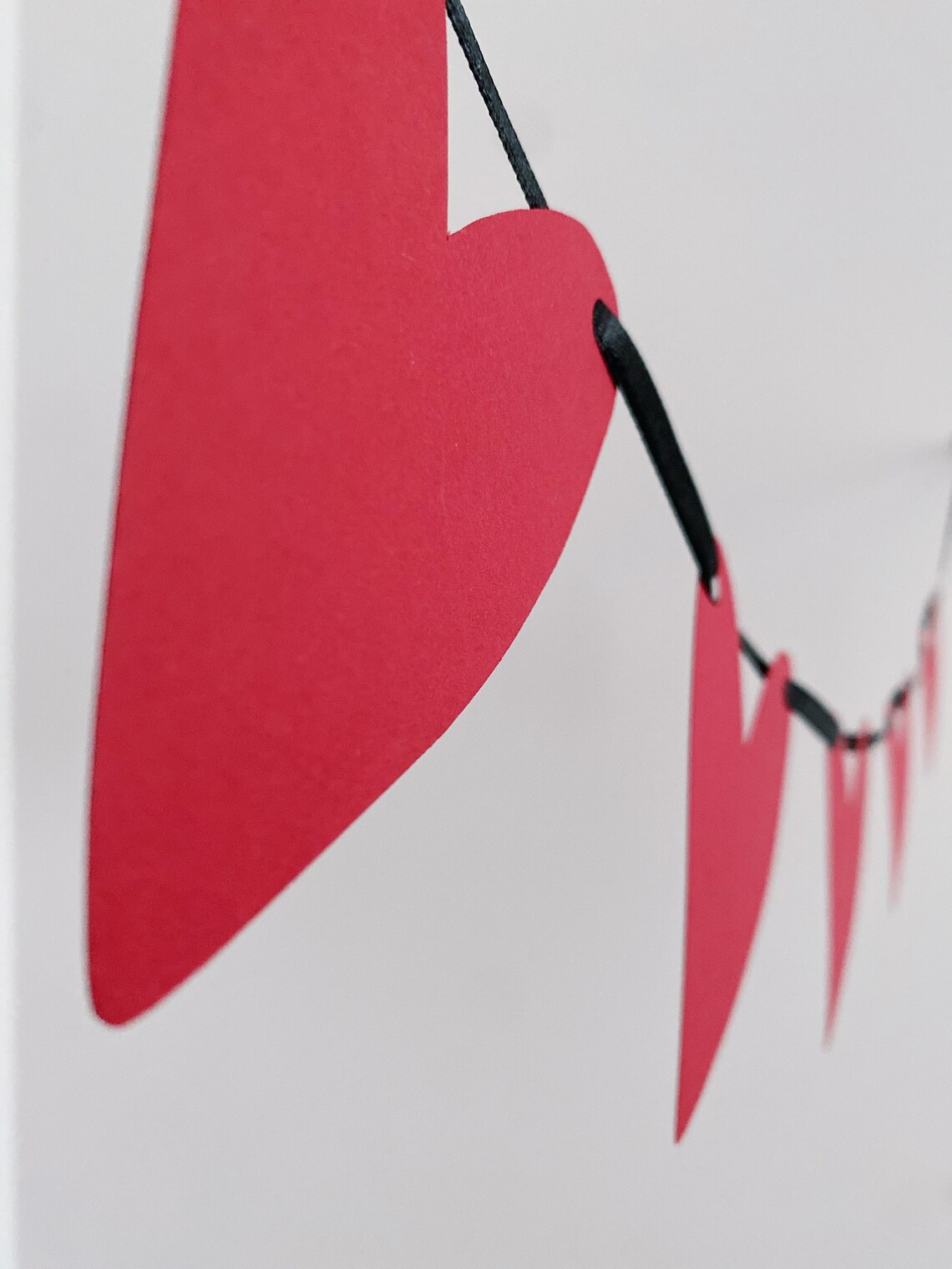 Heart Garland Red Paper Heart Bunting Heart Red Wall Decor Bridal Love ...