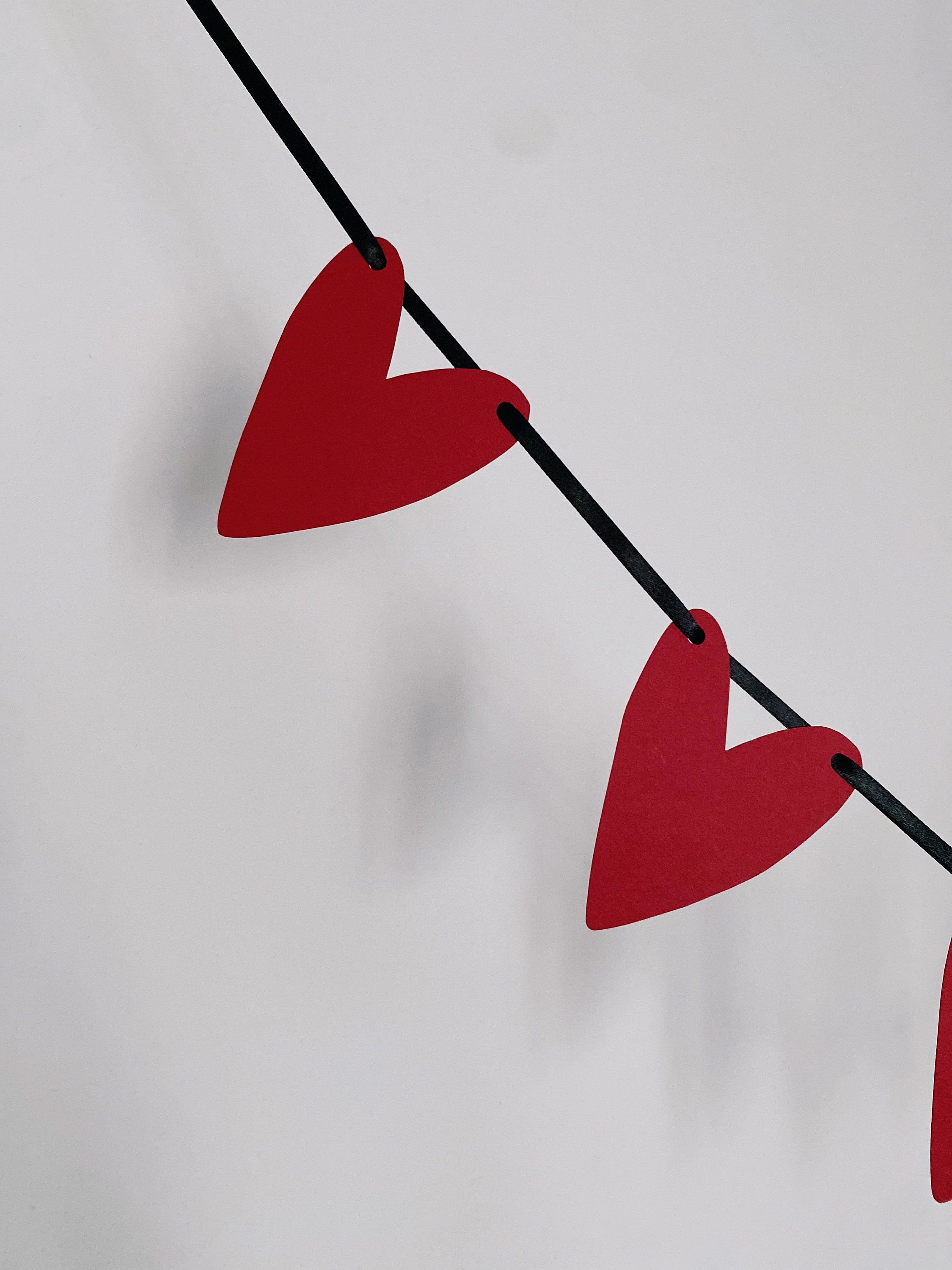 Heart Garland Red Paper Heart Bunting Heart Red Wall Decor Bridal Love ...