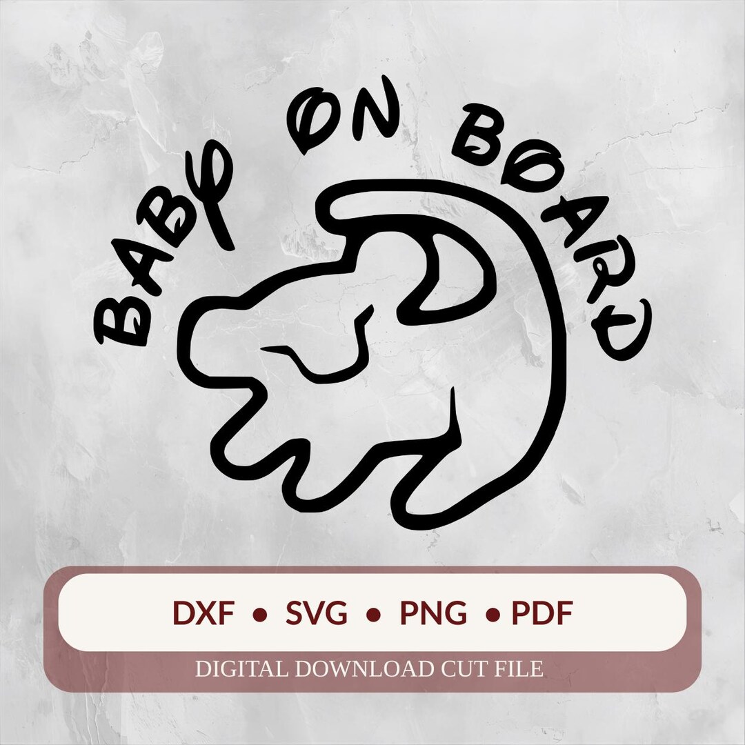 Lion King Baby on Board SVG DXF: Simba Car Decal (digital Download) - Etsy