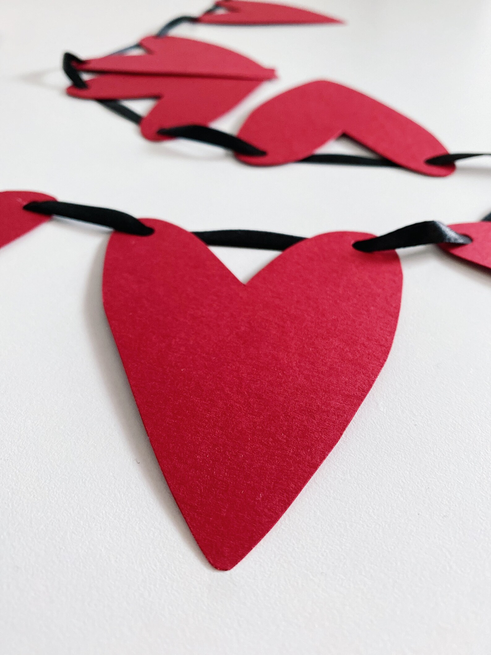 Heart Garland Red Paper Heart Bunting Heart Red Wall Decor Bridal Love ...