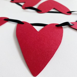 Heart Garland Red Paper Heart Bunting Heart Red Wall Decor Bridal Love ...