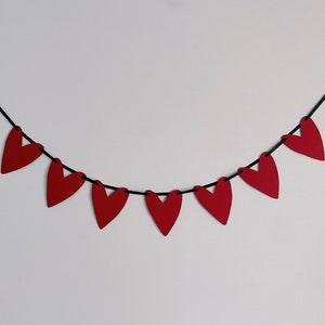 Heart Garland Red Paper Heart Bunting Heart Red Wall Decor Bridal Love ...